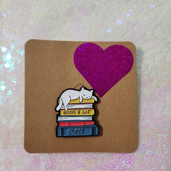 Accessories | Cat And Books Lapel Pin | Poshmark